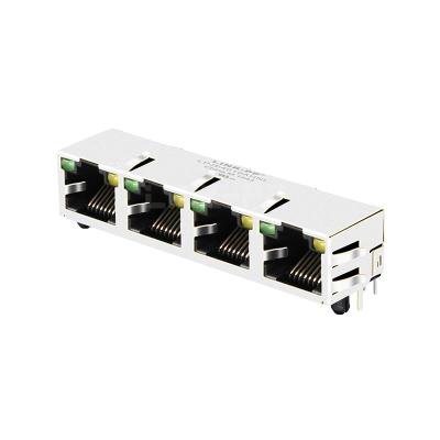 Cina LPJE4016AHNL Tab Up Verde/Giallo LED 1X4 Port RJ45 Jack modulari senza magneti integrati in vendita