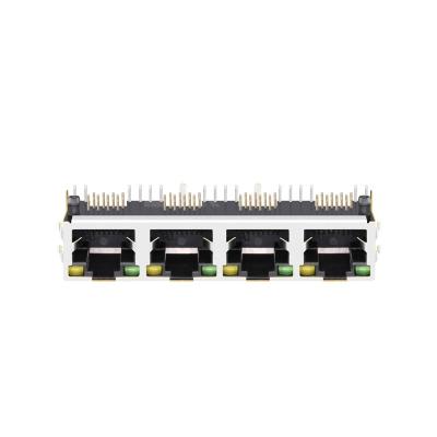 Cina LPJE4016AHNL Tab Up Verde/Giallo LED 1X4 Port RJ45 Jack modulari senza magneti integrati in vendita