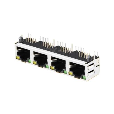 Cina LPJE4016AHNL Tab Up Verde/Giallo LED 1X4 Port RJ45 Jack modulari senza magneti integrati in vendita