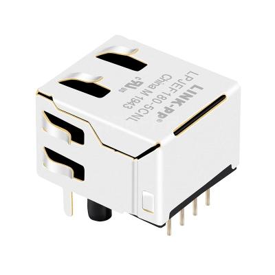 Cina LPJEF180-5CNL Side Entry Pcb Connector senza LED RJ45 Panel Mount Jack senza magneti integrati in vendita