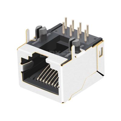 Cina LPJEF1802DNL Tab Down senza ingresso laterale a led Pcb Panel Mount RJ45 Jack senza magneti integrati in vendita