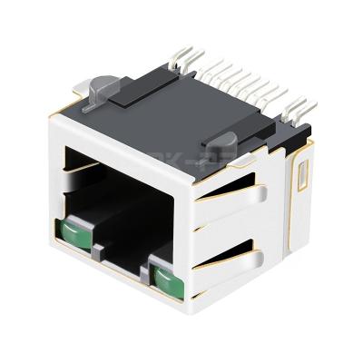 中国 LPJES101AWNL タブアップ グリーン/グリーン LED 1X1ポート SMT RJ45 ジャック 組み込み磁石なし 販売のため