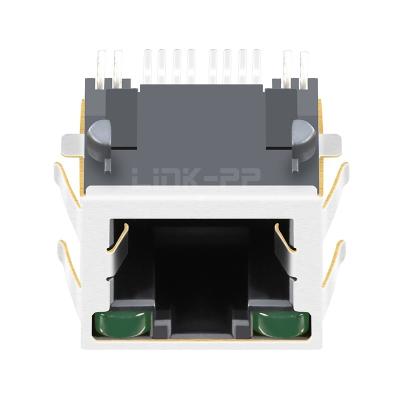 中国 LPJES101AWNL タブアップ グリーン/グリーン LED 1X1ポート SMT RJ45 ジャック 組み込み磁石なし 販売のため