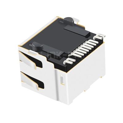 中国 LPJES101AWNL タブアップ グリーン/グリーン LED 1X1ポート SMT RJ45 ジャック 組み込み磁石なし 販売のため