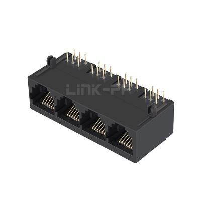 Cina LPJE741XNNL Tab Down senza LED 1X4 Port Through Hole RJ11 Jack senza magneti integrati in vendita