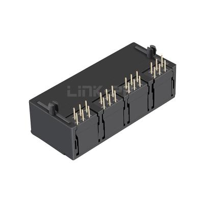 Cina LPJE741XNNL Tab Down senza LED 1X4 Port Through Hole RJ11 Jack senza magneti integrati in vendita