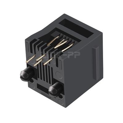 中国 LPJE615NNL タブ UP LED 1X1ポート 6p4c 組み込み磁性のない垂直モジュール式ジャック 販売のため
