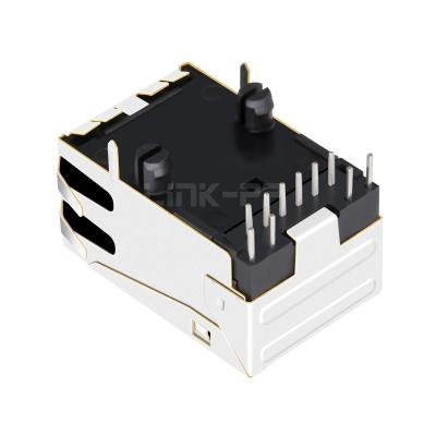 Cina Belfuso 08B0-1K1T-06-F Compatibile LPJ9011KINL 10/100 Base-T Cat5e RJ45 Magjack Tab UP Giallo e Verde/Verde in vendita