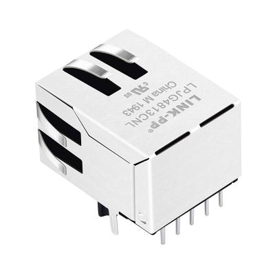 Cina LPJG4813CNL 1000 Base-T Ethernet RJ45 MagJack Tab Down senza LED in vendita