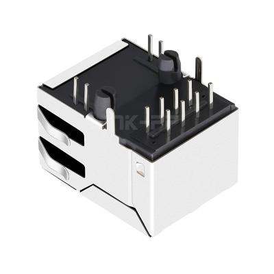 Cina LPJG16343A4NL 100/1000 Base-T Single Port RJ45 Magjack Tab Up Verde e Giallo/Verde e Giallo Led in vendita