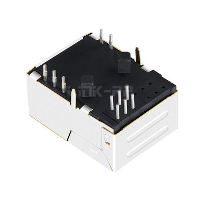 Cina Belfuse L830-1J1C-47 Compatibile LPJK70409I98NLS Tab Up Low Profile RJ45 jack 100 Base-T Con Magnetics LED Orange&Green/Yellow in vendita