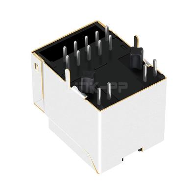 Cina LPJD1155BDNL 10/100Base-T RJ45 POE MagJack verticale con ponte rettificatore LED verde/verde in vendita
