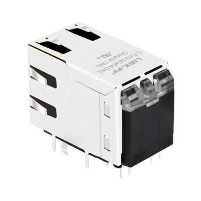 Cina Belfuse 0821-1X1T-32-F Compatible LPJU3836AONL 1000 Base-T RJ45 Magjack with Single USB Tab Up Orange&Green/Yellow Leds in vendita