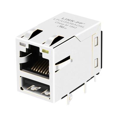 Cina LPJU3936AONL 1000 Base-T RJ45 jack with Single USB Orange&Green/Yellow Leds in vendita