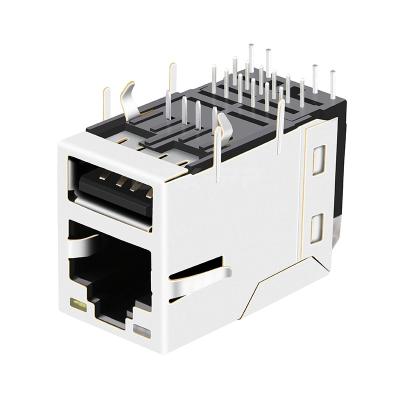 Cina LPJU3936AONL 1000 Base-T RJ45 jack with Single USB Orange&Green/Yellow Leds in vendita