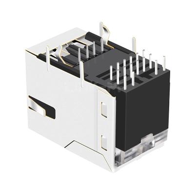 Cina LPJU3936AONL 1000 Base-T RJ45 jack with Single USB Orange&Green/Yellow Leds in vendita