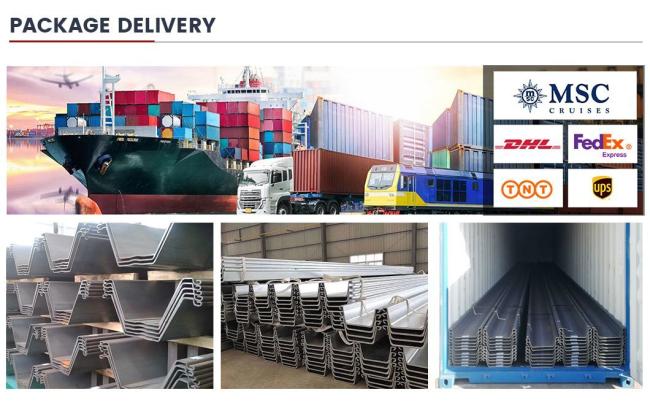 Fully Internationally Certified En10249 Q235B S235jr Ss400 A36 S355jr Z Type U Type European Standard Carbon Type High-Quality Hot Rolled Steel Sheet Pile