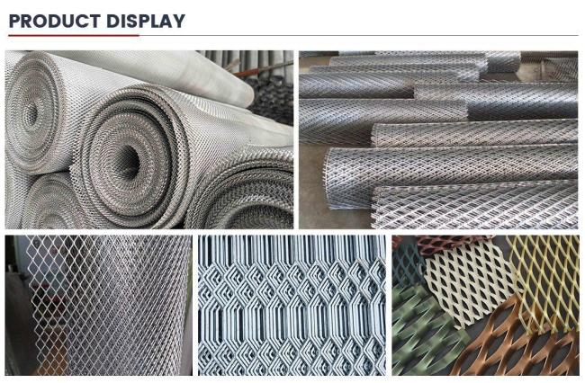 Architectural Decorative Metal Mesh PVC Coated/Galvanized Aluminum Expanded Stretch Metal Mesh for Building Cladding Facade
