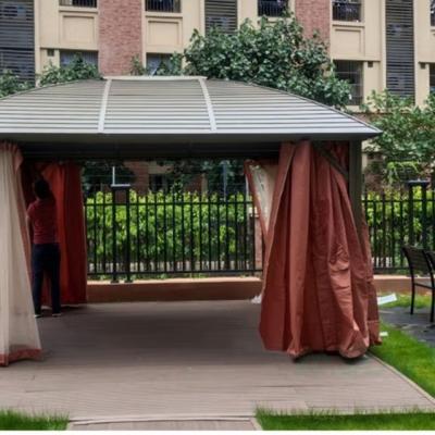China Double Roof Pergolas  Retractable Gazebo  Modern Style  Outdoor Hardtop Gazebo for sale