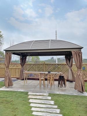 Cina Luxury Outdoor Deck 12*16ft Cornice in alluminio Acciaio Galvanizzato Tetto bimetallico Hard Top Gazebo Giardino in vendita