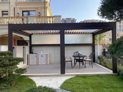 중국 알루미늄 로버드 페르골라 이중 알루미늄 로버 Patio Pergola With Retractable Canopy 판매용