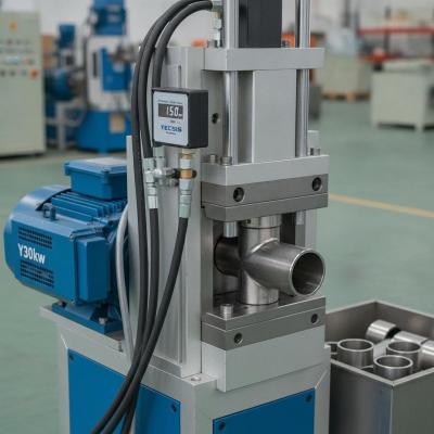 China Electric Engine Y30kw Cold Forming Tee Machine Equipped with TECSIS Germany Pressure Sensor Delivering and Pipe Tee Manufacturing Solutions for sale