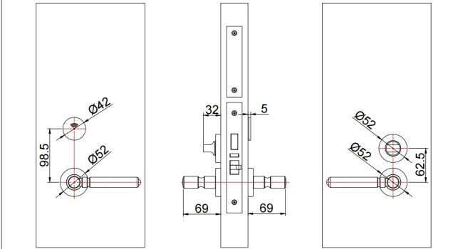 Smart lock installation view