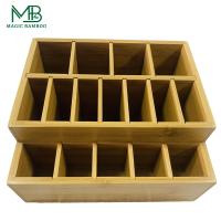 China Bamboo Adjustable Multifunction Makeup Tool Storage Box for sale