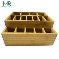 China Bamboo Adjustable Multifunction Makeup Tool Storage Box for sale