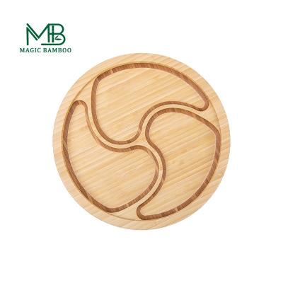 Cina Fornitura Eco-Friendly Bambù piatto per bambini stile moderno forma di fungo con base di silicone in vendita