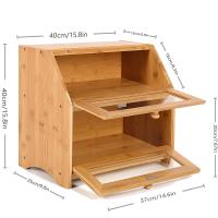 China Rectangle Bamboo Bread Storage Box for Loaves and Pastries Stackable Double Layer Design for sale