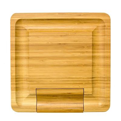 Cina Logo personalizzato rettangolo di bambù Carne charcuterie Cheese Board con coltelli coltelli durevoli in vendita