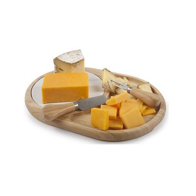 China Tabla de corte de bambú grande y multifuncional sostenible con contenedores para herramientas de queso en venta