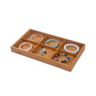China Organizador de cajas de almacenamiento de bambú sostenible para condimento de joyería en venta