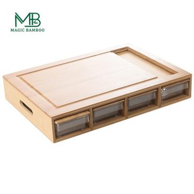 Cina Preparazione delle verdure con MB-KC029 Tavola da taglio in bambù e scatola quadrata in vendita