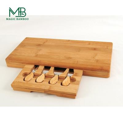 China 100% natuurlijke decoratieve bamboe pizza servies met mes en vork milieuvriendelijk Te koop
