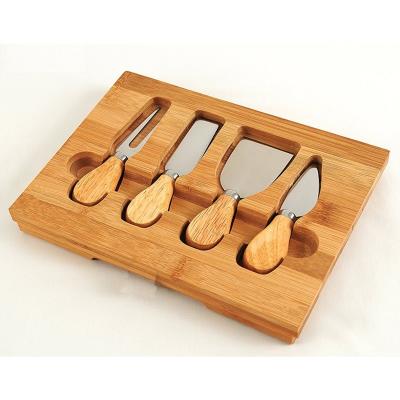 China 100% natuurlijke decoratieve bamboe pizza servies met mes en vork milieuvriendelijk Te koop