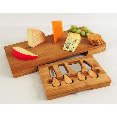 China 100% natuurlijke decoratieve bamboe pizza servies met mes en vork milieuvriendelijk Te koop
