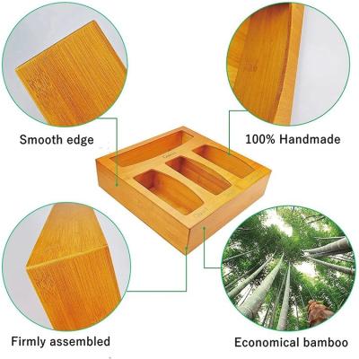 Cina Organizzatore per la conservazione di sacchetti a chiusura in bambù con dimensioni di 30x30x7,6 cm in vendita