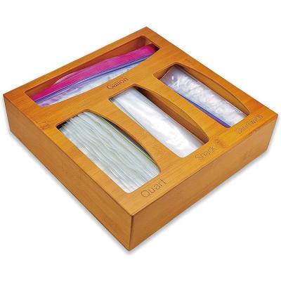 Cina Organizzatore per la conservazione di sacchetti a chiusura in bambù con dimensioni di 30x30x7,6 cm in vendita