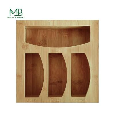 Cina Organizzatore per la conservazione di sacchetti a chiusura in bambù con dimensioni di 30x30x7,6 cm in vendita