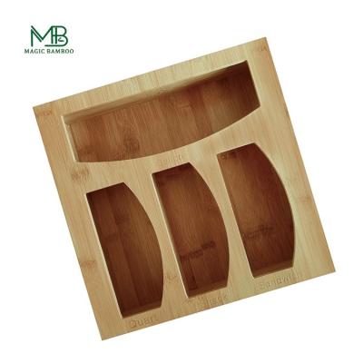 Cina Organizzatore per la conservazione di sacchetti a chiusura in bambù con dimensioni di 30x30x7,6 cm in vendita