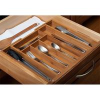 China Expandable Rectangle Kitchen Tableware Bamboo Silverware Cutlery Tray CE Certificate for sale
