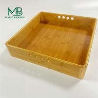 China Customized Kitchen Tableware Rectangular Square Bamboo Serving Tray for sale
