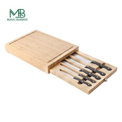 Cina 37*27*5cm Tavola da taglio in bambù con coltello con logo personalizzato per cucina moderna in vendita