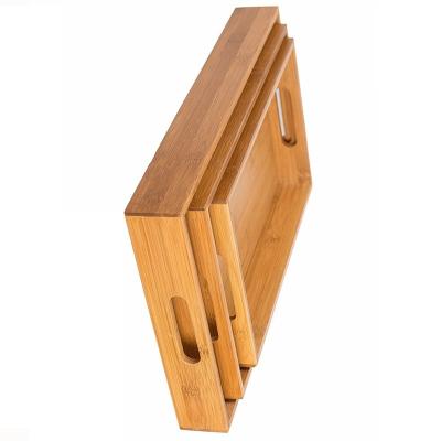 Cina Nido di Bambù Naturale Food Tray Rectangle Decorativo Odm in vendita