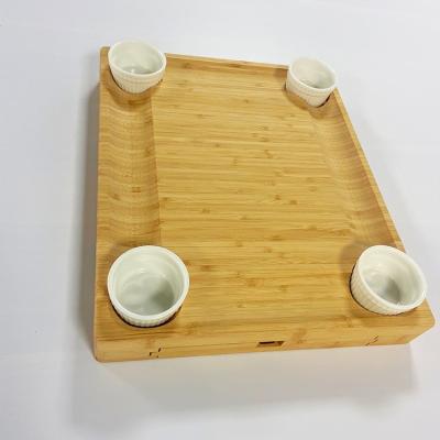 Cina Tabella di taglio per cucina in bambù naturale con coltelli e cassetti multifunzionali in vendita