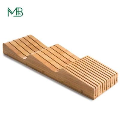China Natural Bamboo 15-Slot In Drawer Knife Block Organizer with Eco-Friendly Construction for sale