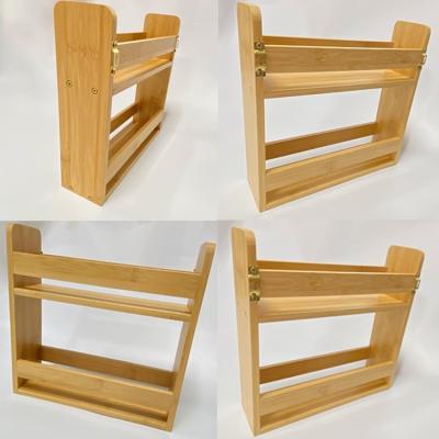Cina Organizzatore per scaffalature a doppio strato in bambù 28x28x8cm per accessori da cucina in vendita