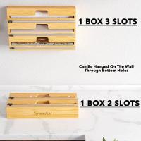 China Multifunctional Rectangle Bamboo Plastic Wrap Dispenser Wall Mount for Your Kitchen for sale